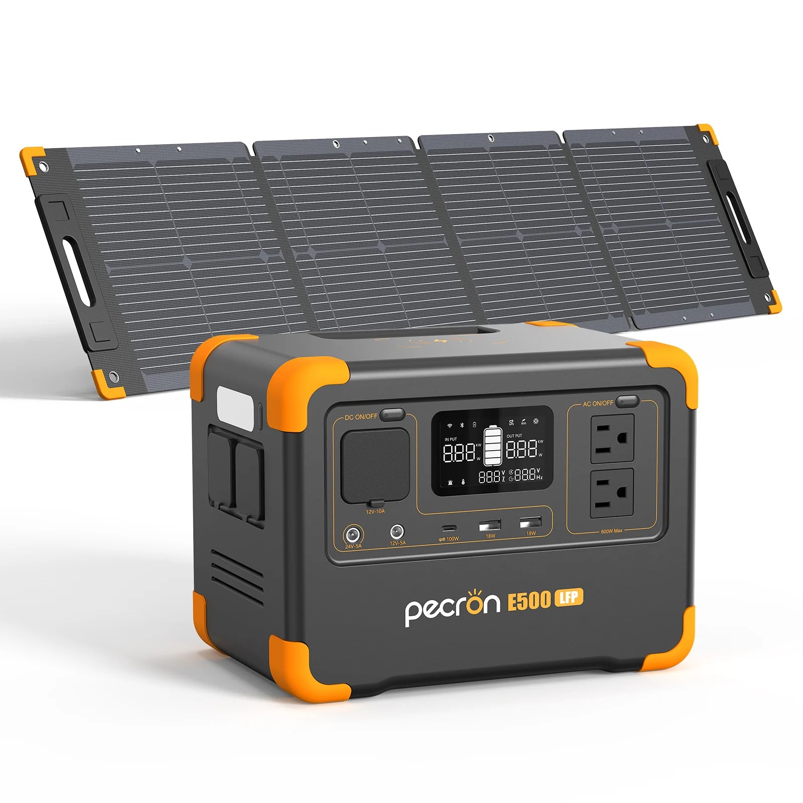 PECRON E500LFP + PECRON PV100 Solar Panel Bundle